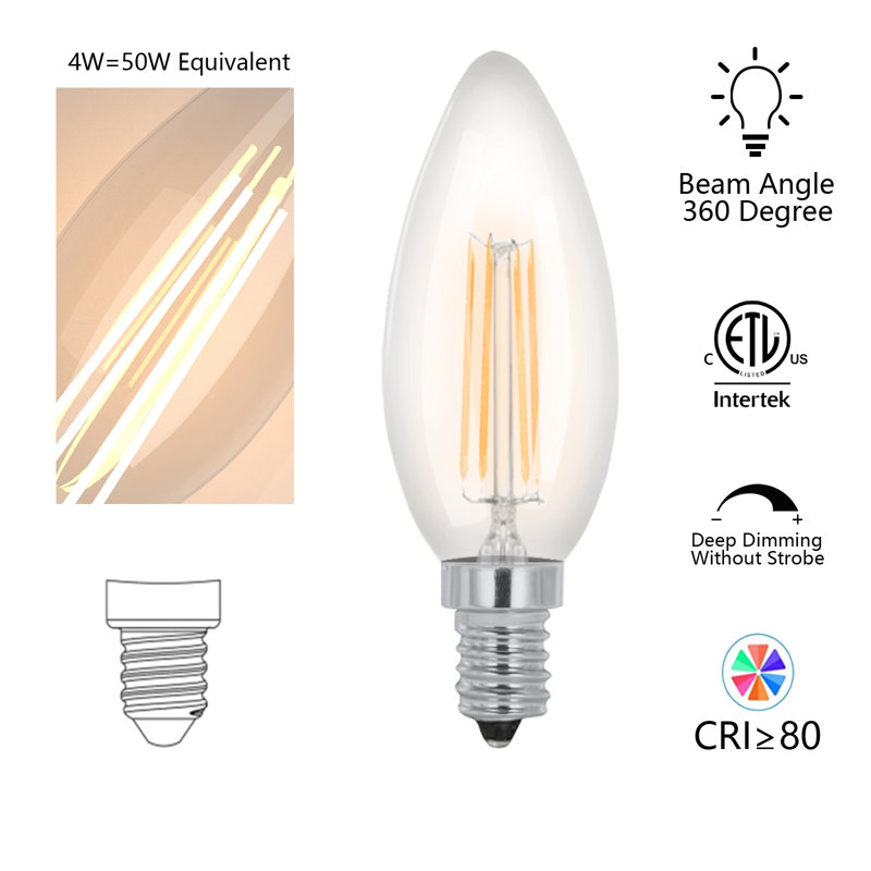 Maxax 40 Watt Equivalent B10 E12/Candelabra Dimmable LED Bulb & Reviews | Wayfair